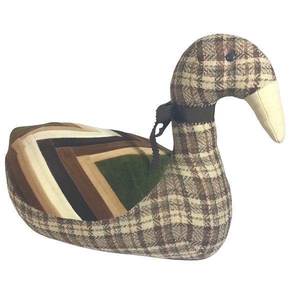 Accents | Vintage Country Quilted Patchwork Velvet Plaid Stuffed Goose ...